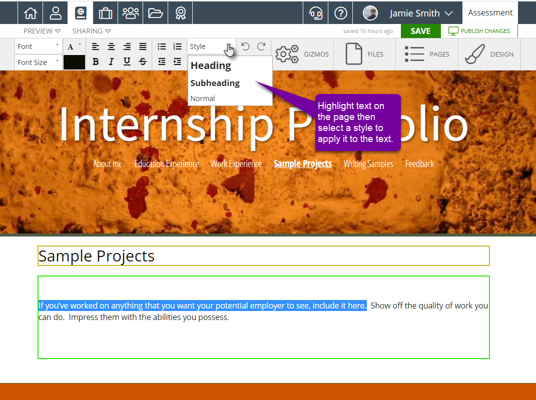 Editing Styles Foliotek Presentation R N Foliotek Presentation Help